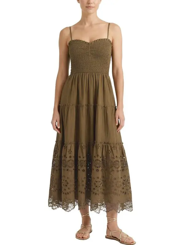 CHANGE OF SCENERY Cecilia Smocked Tiered Maxi Dress - Martini