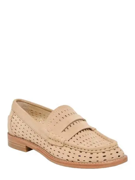 Dolce Vita Penny Loafer - Camel Perforated Syede