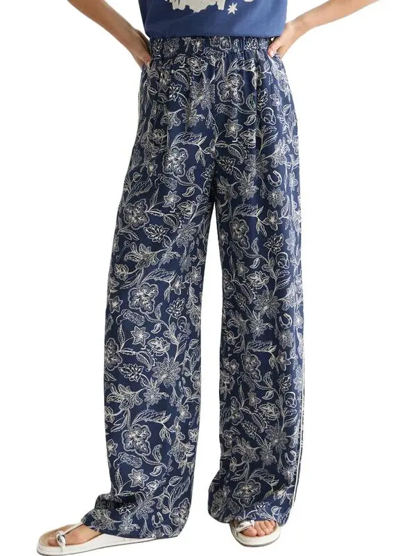 Scotch & Soda Floral Print Wide Leg Pants - Lucky Bandana Dress Blues