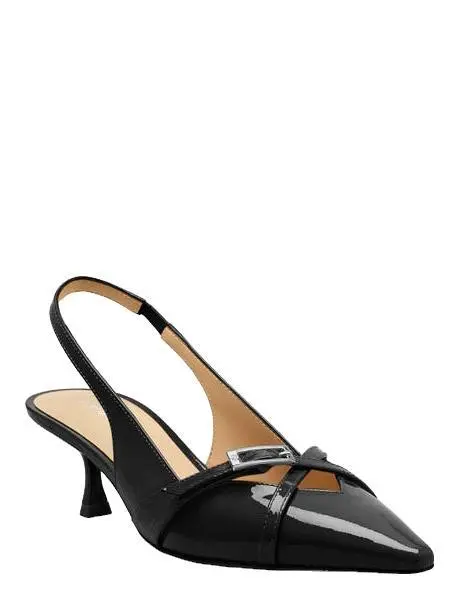 STUART WEITZMAN Georgie Kitten Heel Slingback Pump - Black