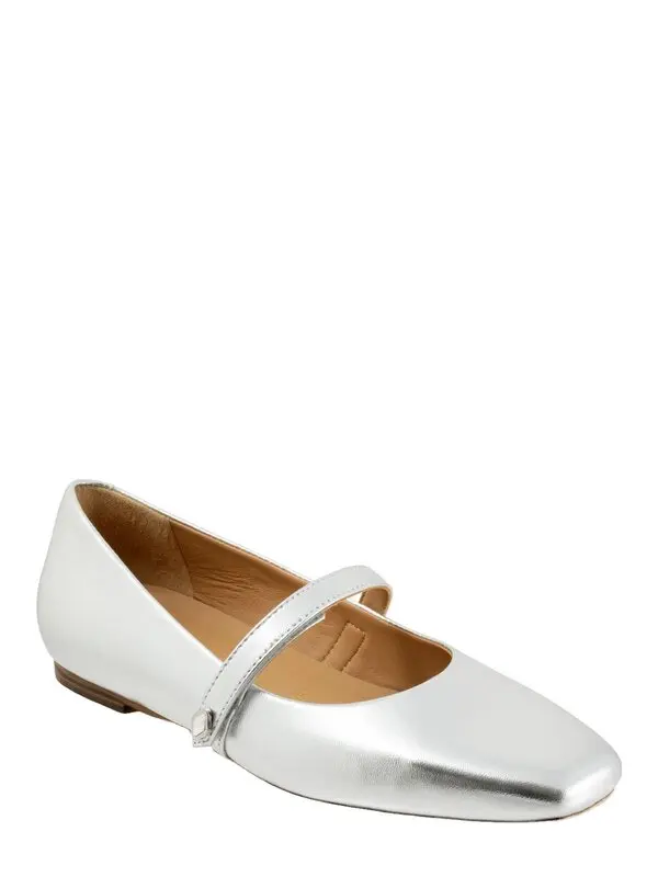 Softwalk Hazel Mary Jane Flat - Silver