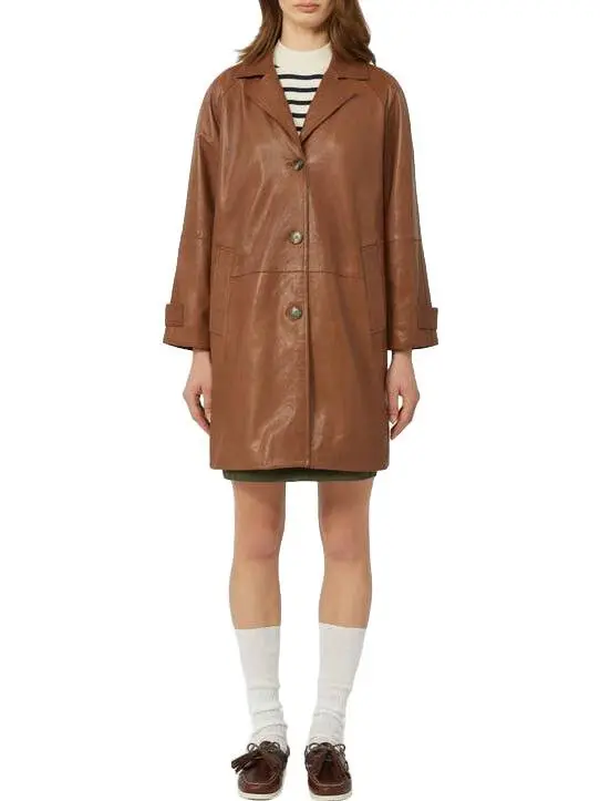 Max Mara Camino Leather Trench Coat - Brown