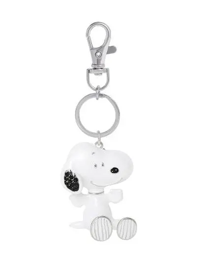 PEANUTS Snoopy Keychain - White/ Silver Tone