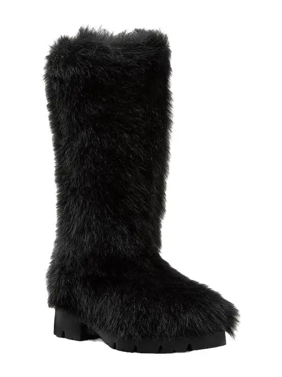 STUART WEITZMAN Hudson Genuine Shearling Boots - Black