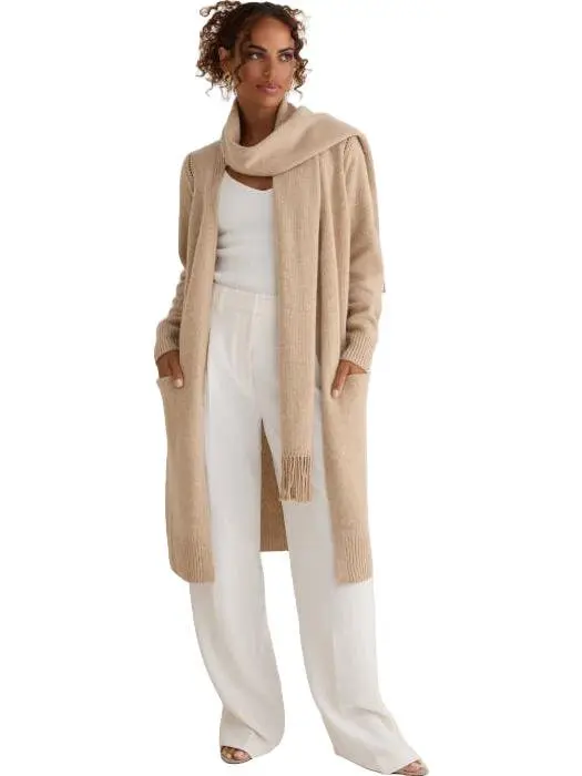 KADA The Wool Scarf Cardigan - Taupe