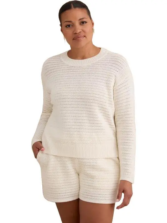 KADA Open Knit Long Sleeve Sweater - Salt