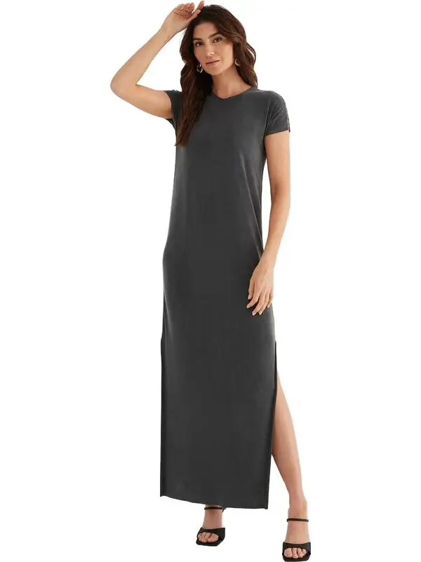 KADA Cupro Infinity Tee Maxi Dress - Ink