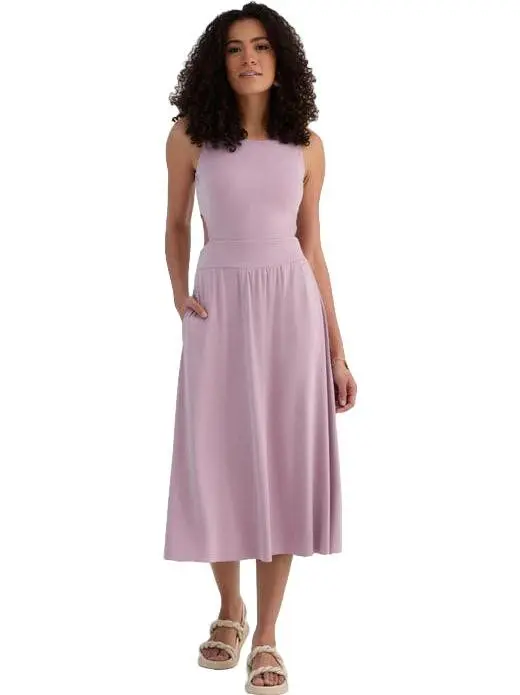 KADA Cupro Cut-away Midi Dress - Dusty Mauve