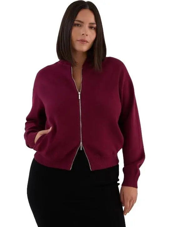 KADA Sweater Bomber Jacket - Merlot