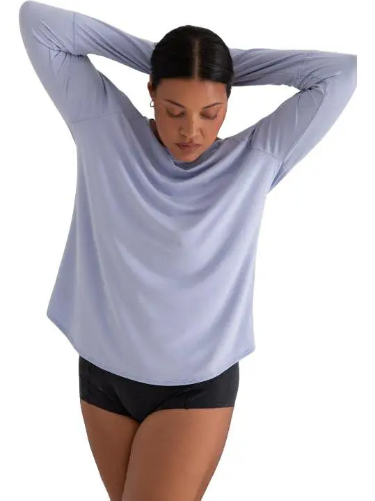 KADA Cupro Long Sleeve Layering Tee - Periwinkle