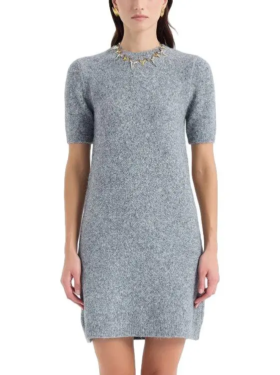 MONLICIA Rune Short Sleeve Knit Dress - Grey