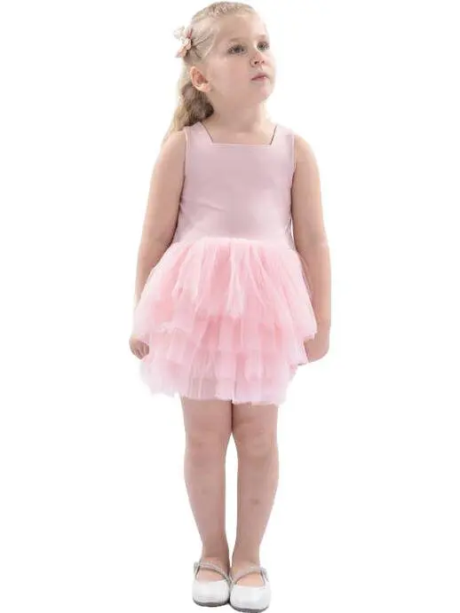 MIMI TUTU Solid Color Tutu Dress - Blush Pink