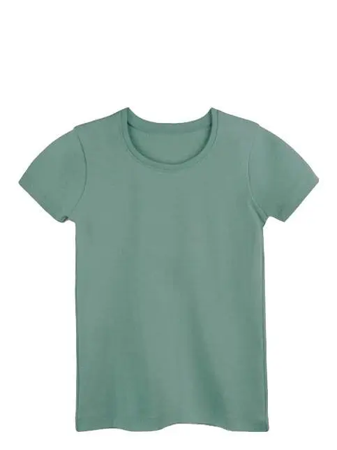 MIGHTLY Organic Cotton Ribbed Scoop Neck Tee - Willow
