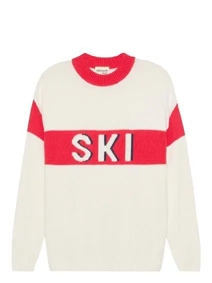 ELLSWORTH + IVEY Sadie Crewneck Ski Sweater - Ivory Ski