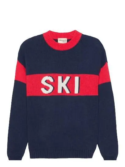 ELLSWORTH + IVEY Sadie Crewneck Ski Sweater - Navy Ski
