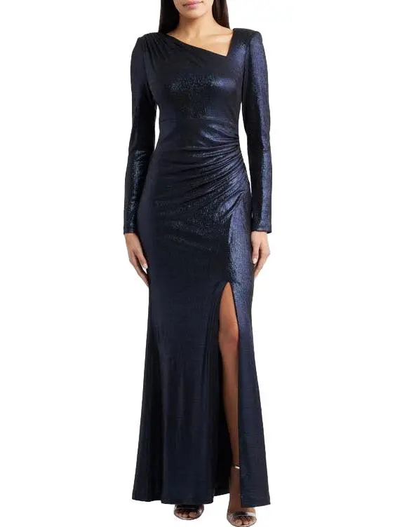 Eliza J Long Sleeve Maxi Dress - Navy