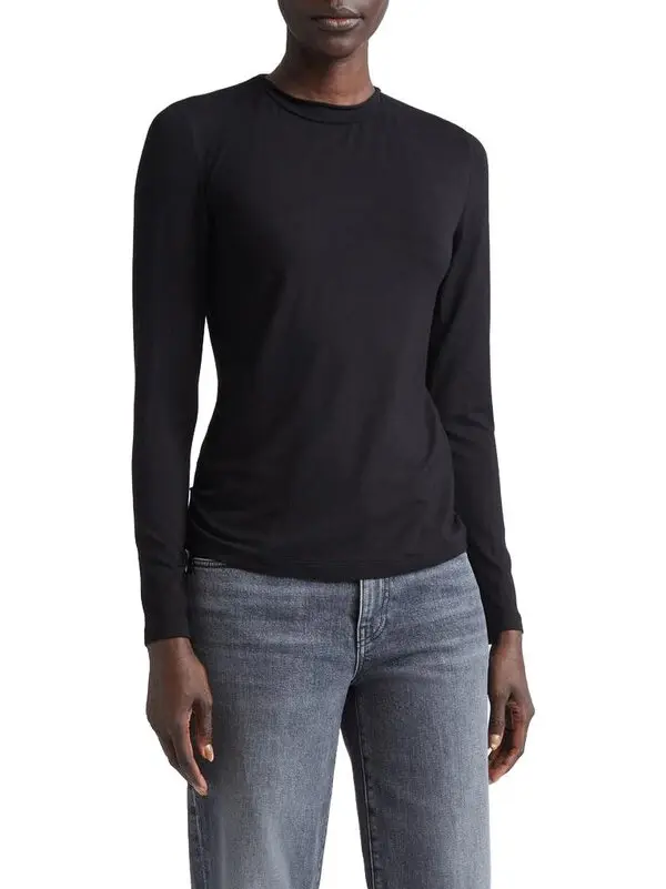 Lafayette 148 New York Long Sleeve T-shirt - Black
