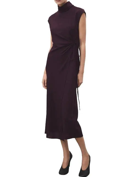Mango Faux Wrap Midi Dress - Purple