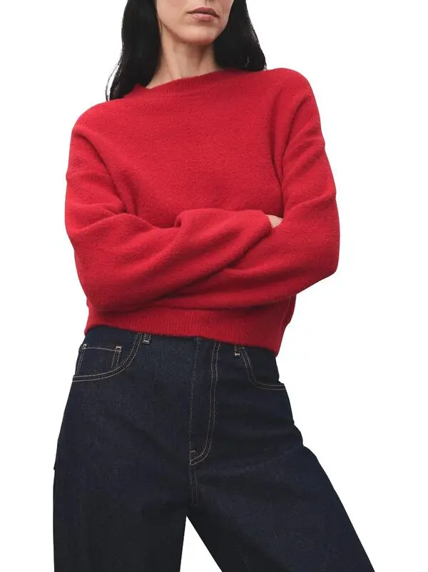 Mango Knit Crewneck Sweater - Red