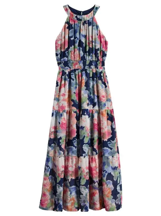 LOVE, NICKIE LEW Fit-and-flare Dress With Floral Print - Blue/pink