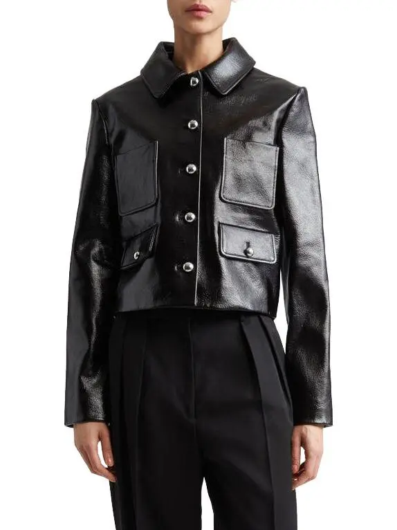 Altuzarra Astley Lambskin Leather Jacket - Black