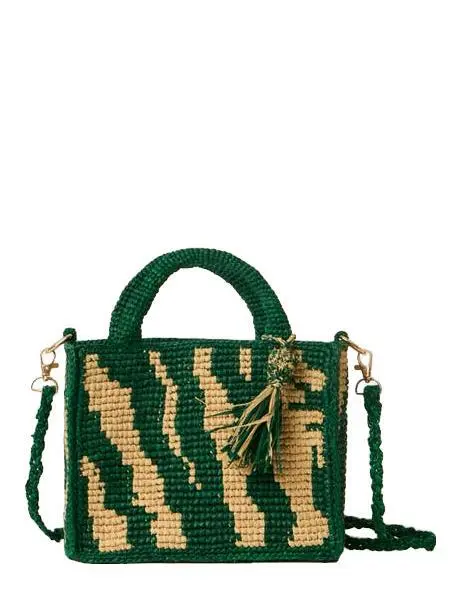 BTB LOS ANGELES Sahara Box Tote - Natural/green