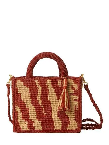 BTB LOS ANGELES Sahara Box Tote - Natural/rust