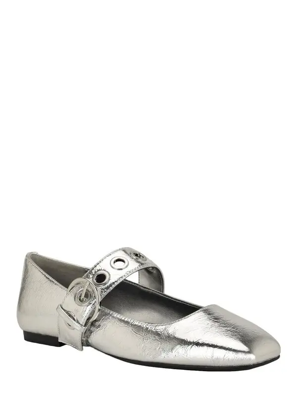 Nine West Kebba Mary Jane Flat - Silver