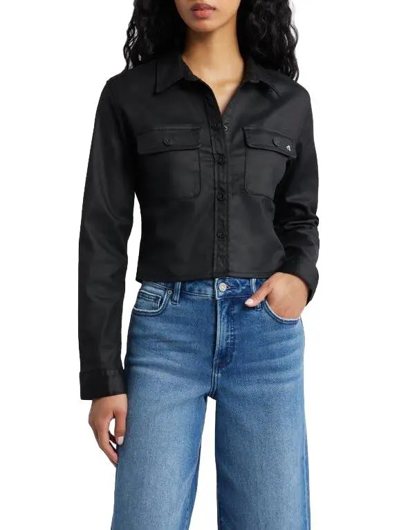 HIDDEN JEANS Crop Button-up Shirt - Coated