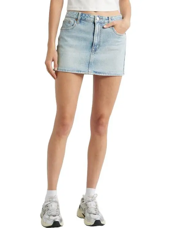 PACSUN Chaya Mid-rise Denim Miniskirt - Light Indigo