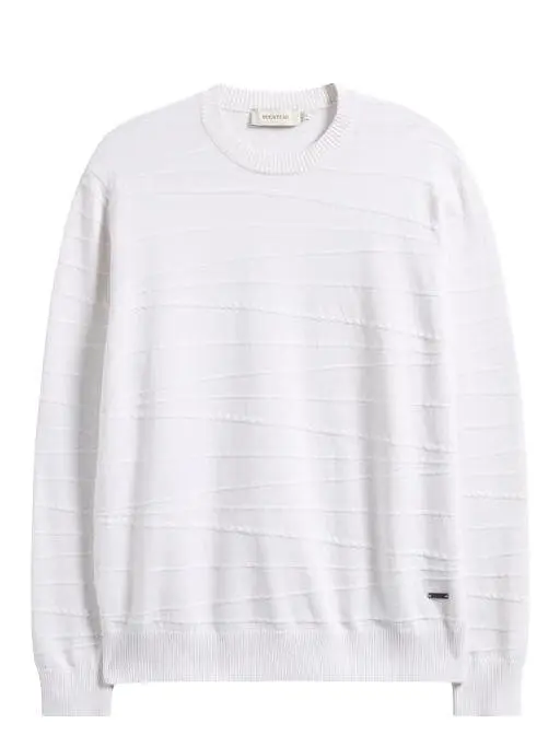 Bugatchi Cotton And Silk Crewneck Sweater - Chalk