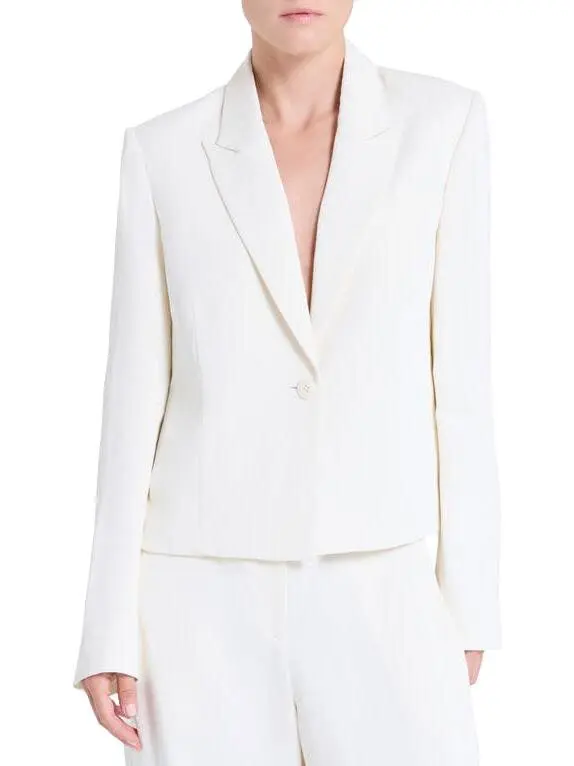TWP Sawyer Boxy Crop Blazer - Bone
