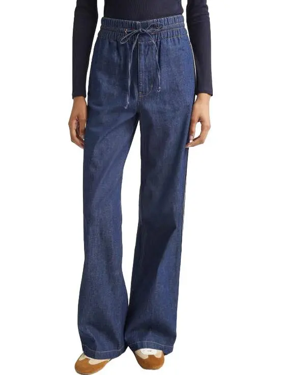 Veronica Beard Taylor High-waist Wide-leg Jeans - Indigo Rinse
