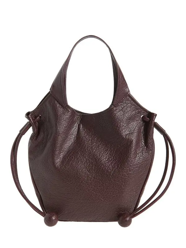 Marni Small Trunkaroo Leather Tote - Cherry