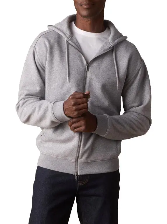 THE NORMAL BRAND Fleece Zip Hoodie - Heather Grey