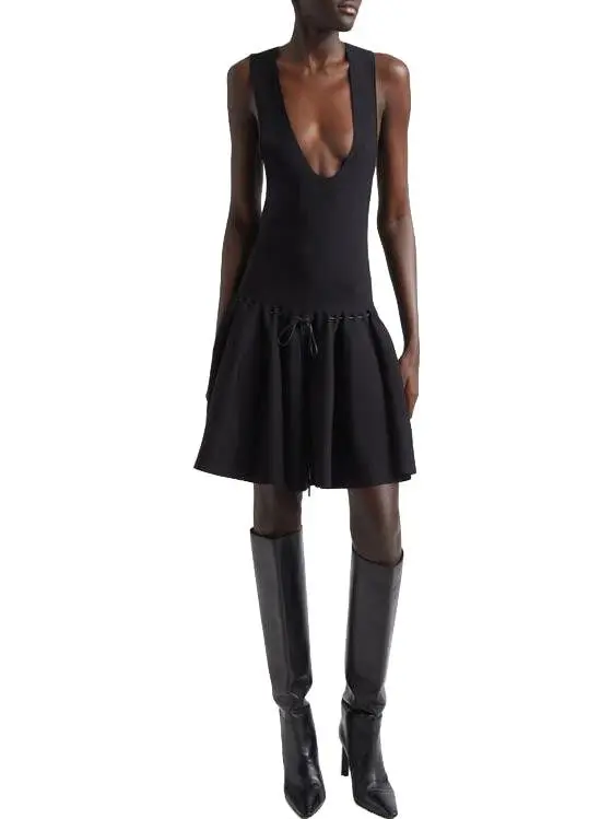 Brandon Maxwell The Cleo Mini Sweater Dress - Black
