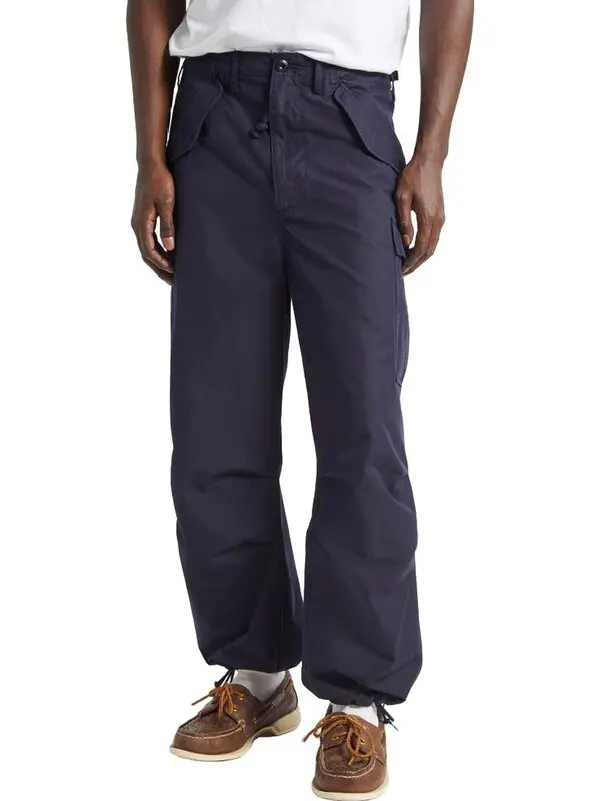 BEAMS Cotton & Nylon Oxford Cargo Pants - Navy