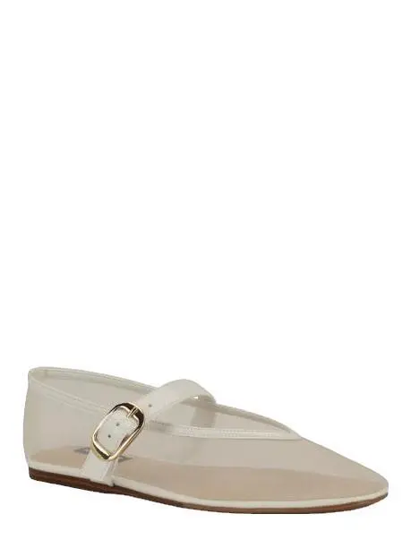Nine West Vanceen Mary Jane Flat - White