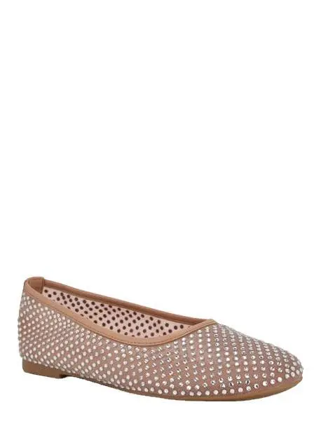Nine West Burnne Studded Mesh Flat - Light Natural
