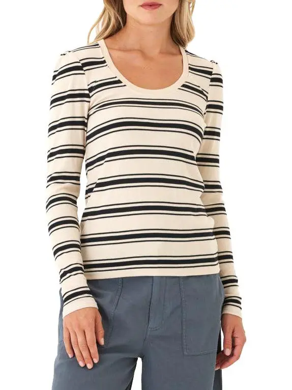 THREADS 4 THOUGHT Alpine Stripe Rib Top - Tapioca/black