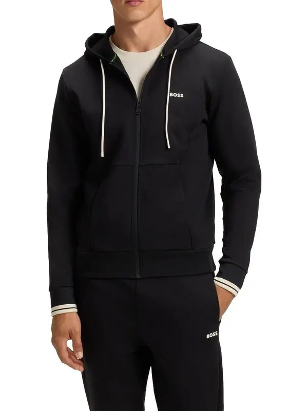 BOSS Cotton-blend Zip Hoodie - Black