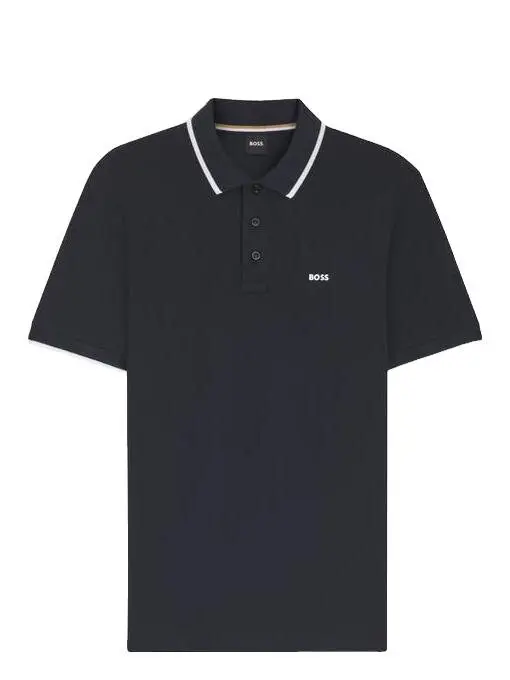 BOSS Parlay Tipped Cotton Polo - Dk Bu
