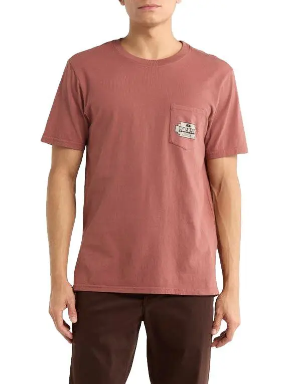 ROARK Gaucho Cotton Graphic Pocket T-shirt - Red Clay
