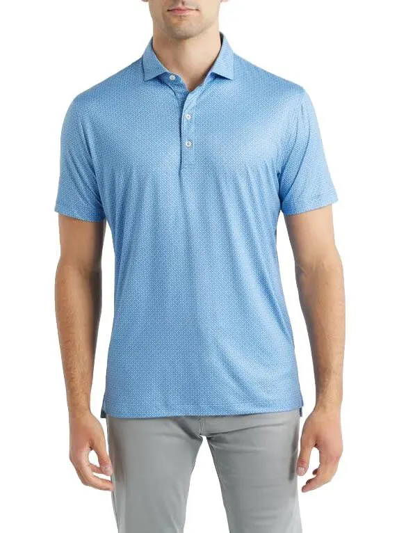 Johnnie-o Ralph Geo Print Featherweight Performance Polo - Carbon Fiber