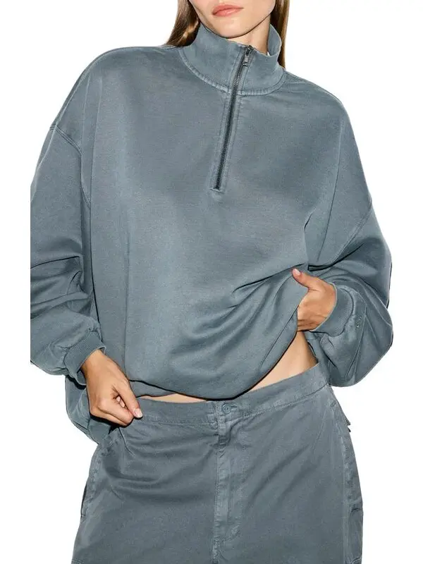 SKIMS Slouchy Half Zip Pullover - Zircon