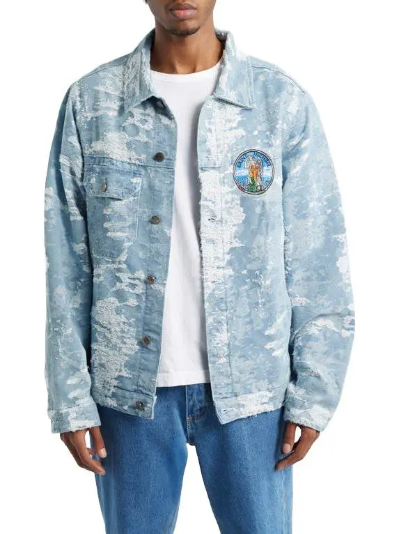 VERYRARE Saint Michael Cotton Trucker Jacket - Blue