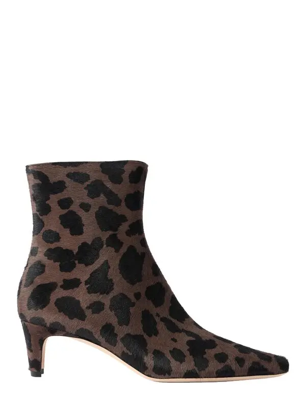 Staud Wally Leopard-print Calf Hair Ankle Boots - Animal Print