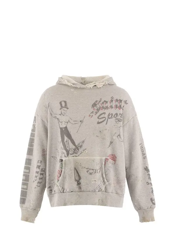 SAINT MXXXXXX X Alexis Ross Drawing Hoodie - Silver