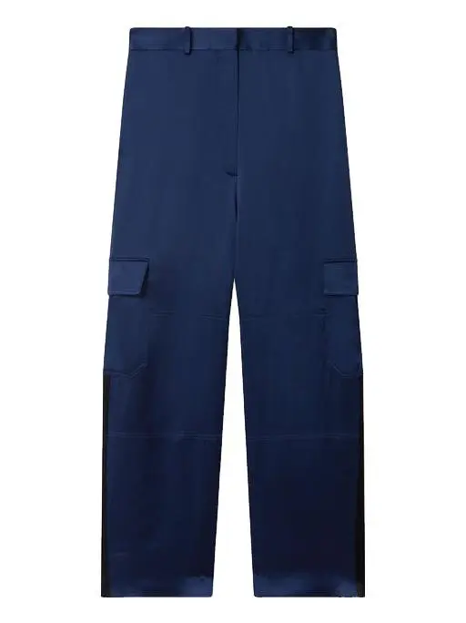 Stella McCartney Oversized Satin Cargo Trousers - Black