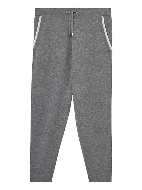 REISS Hillside Drawstring-waist Merino-wool Jogging Bottoms - Mid Grey